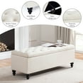 Huimo Ottoman Large Storage Bench Button Tufted Safety Hinge