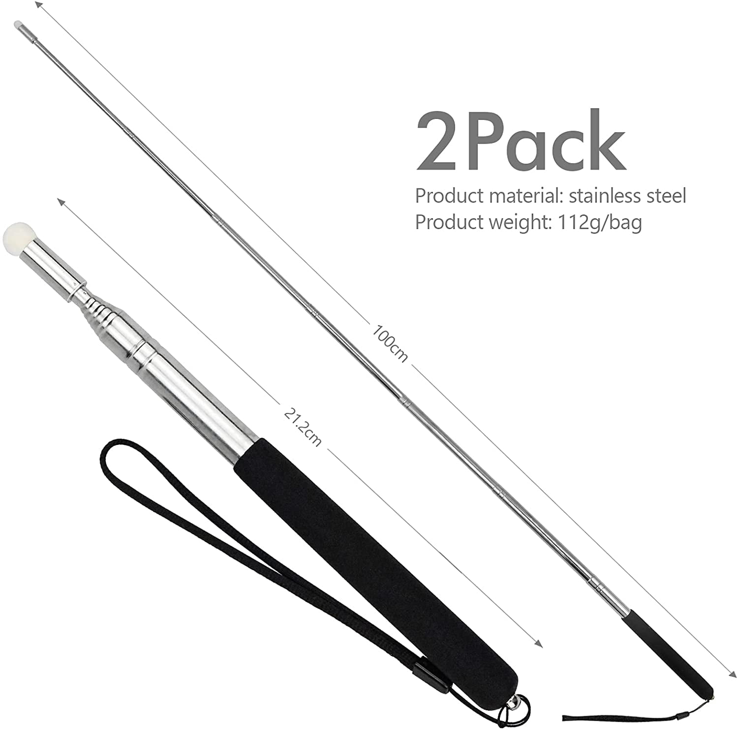 Hoaoh Pointer Stick, 1M Retractable Pinting Stick para maestros con ...