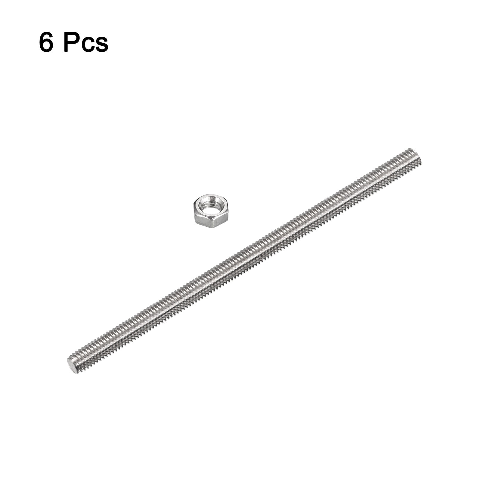 & Studs HiPicco M6 X 400mm Fully Threaded Rod & Studs, 304 Stainless ...