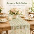 8pc-Elegant Sheer Mesh Table Runner with Delicate Floral Embroidery ...