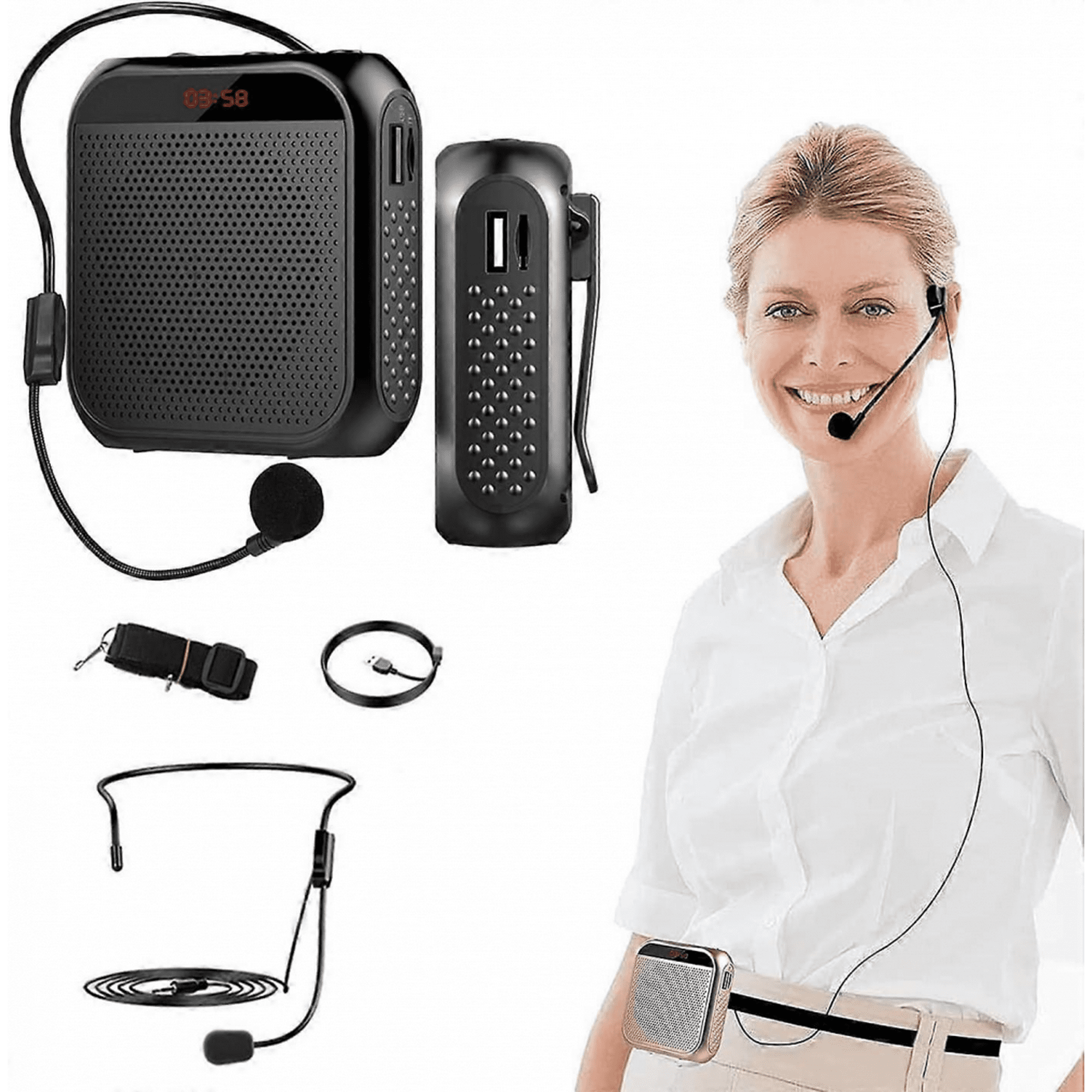 Click here for Better Voice Amplifier With Wired Microphone Heads... prices