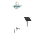 BUDAO00 Solar Bird Bath Fountain for Outside, with Metal Stake Stand ...