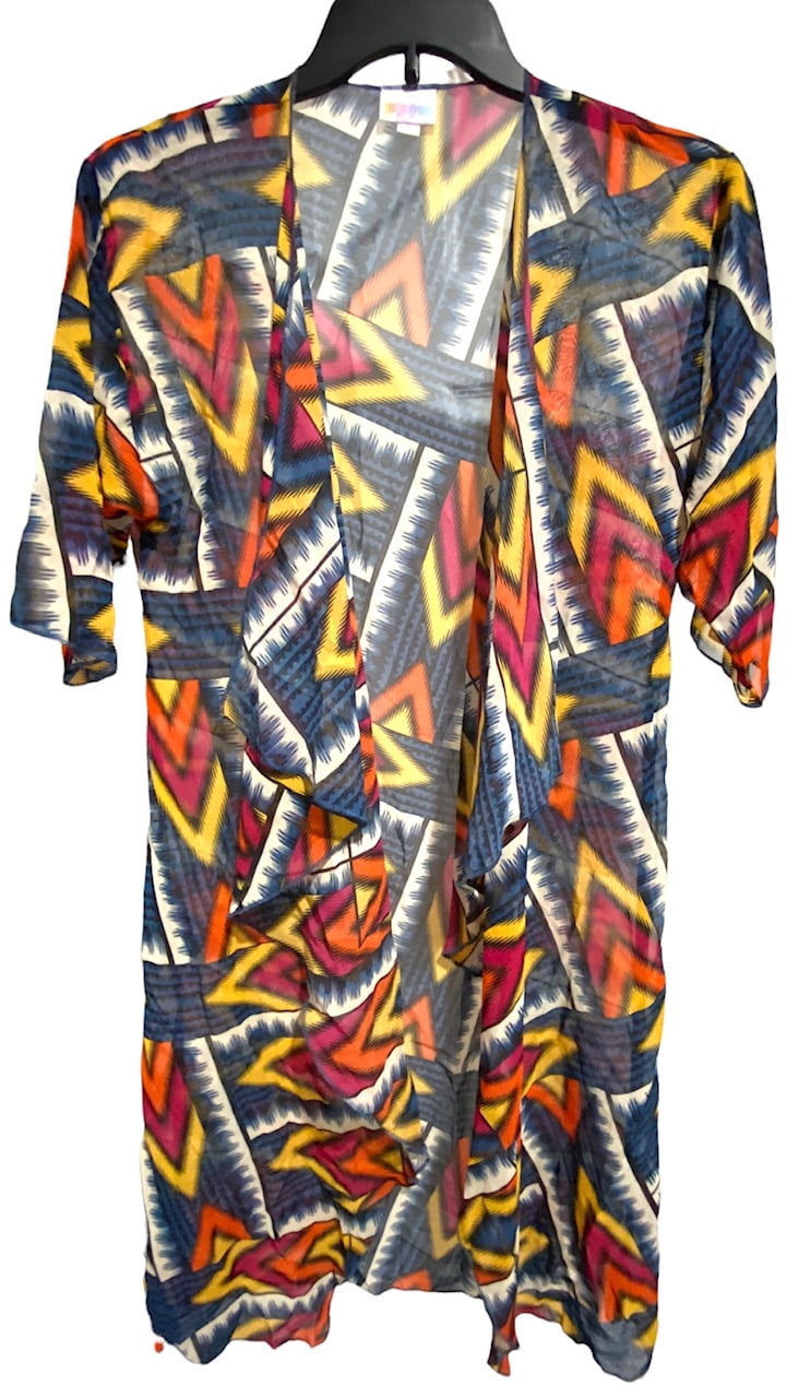 LuLaRoe Women's Shirley Kimono Sheer Cover Up (Small, Multicolor Aztec ...