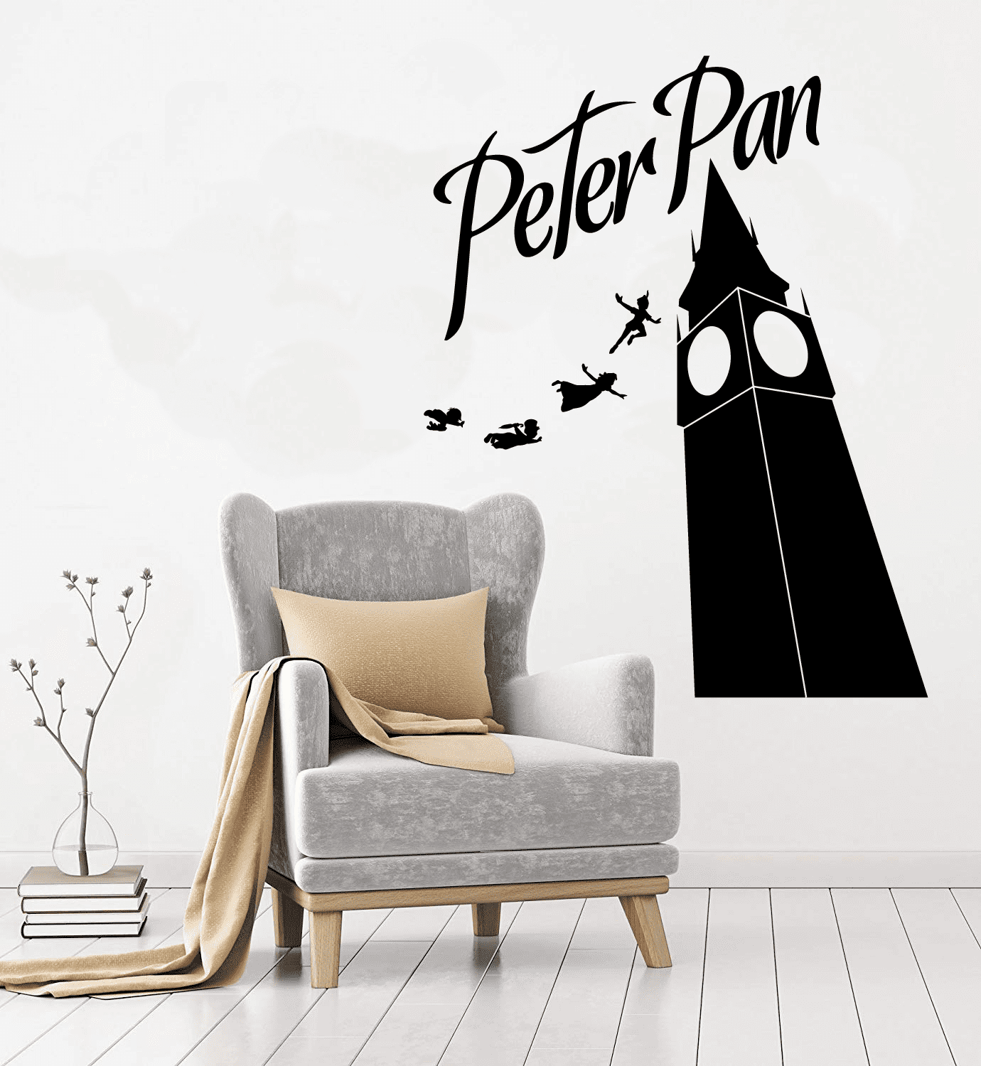 Disney's Peter Pan Clock Tower Peter Pan And Friends Disney Vinyl Wall ...