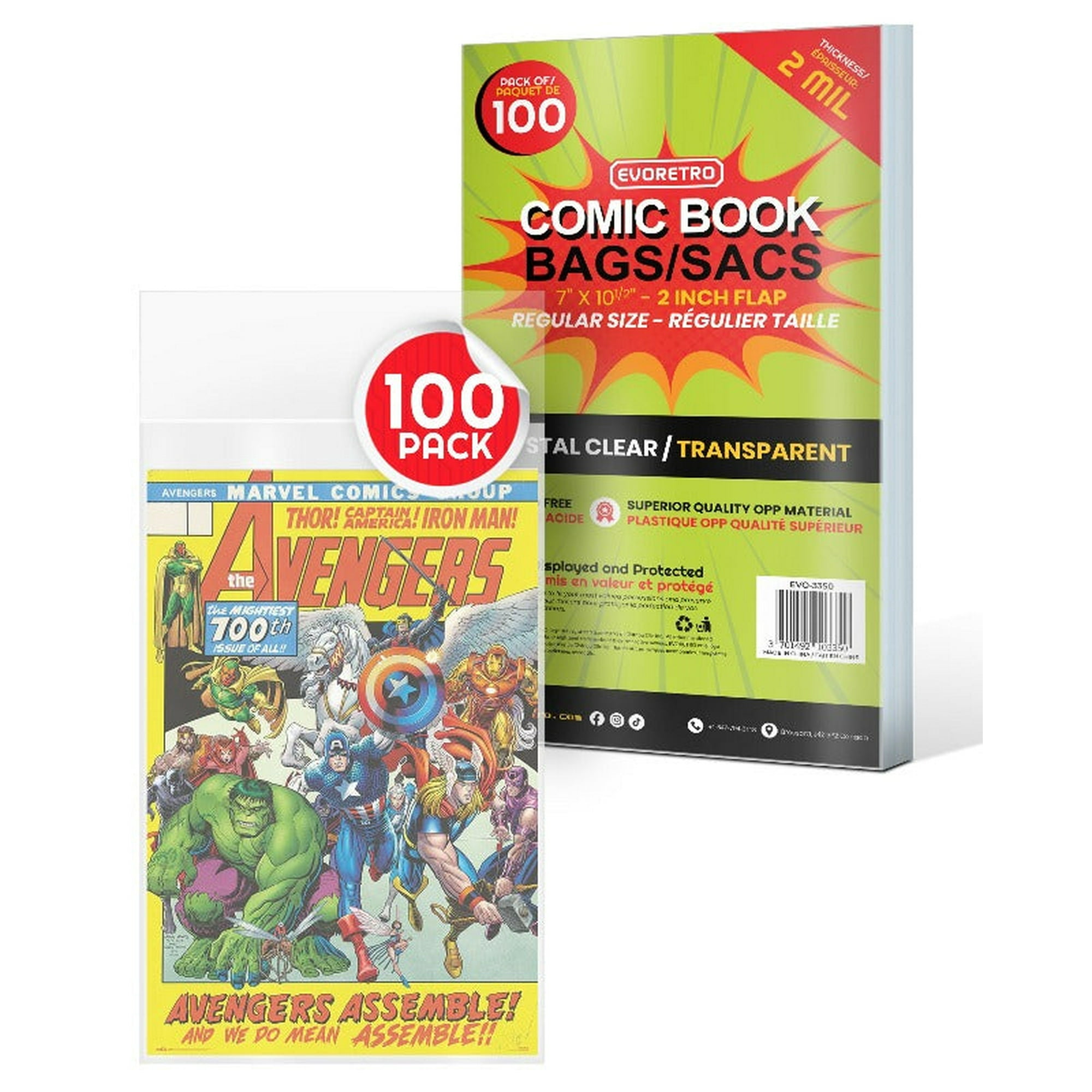 Click here for Evoretro 100-Pack Comic Bags - 2mil Clear Protecti... prices