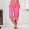 Casual High Waisted Drawstring Cropped Pants With Button Pockets For ...