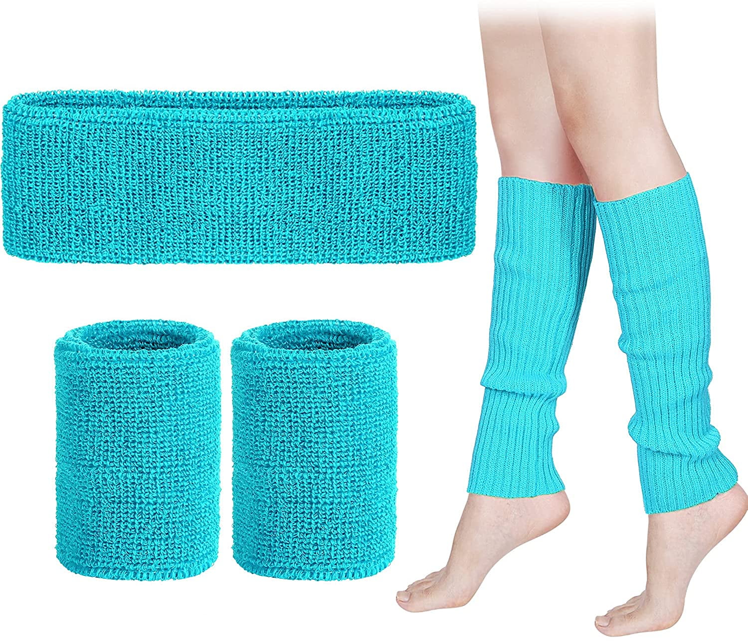 Leg Warmers Set Women 80s Neon Knit Leg Warmers Running Headband ...