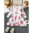 Mikrdoo 4T Baby Girls Fall Winter Dress 4-5Years Toddler Girls Floral ...