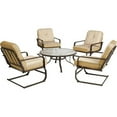 Mainstays Lawson Ridge 5-Piece Patio Conversation Set, Tan, Seats 4 ...