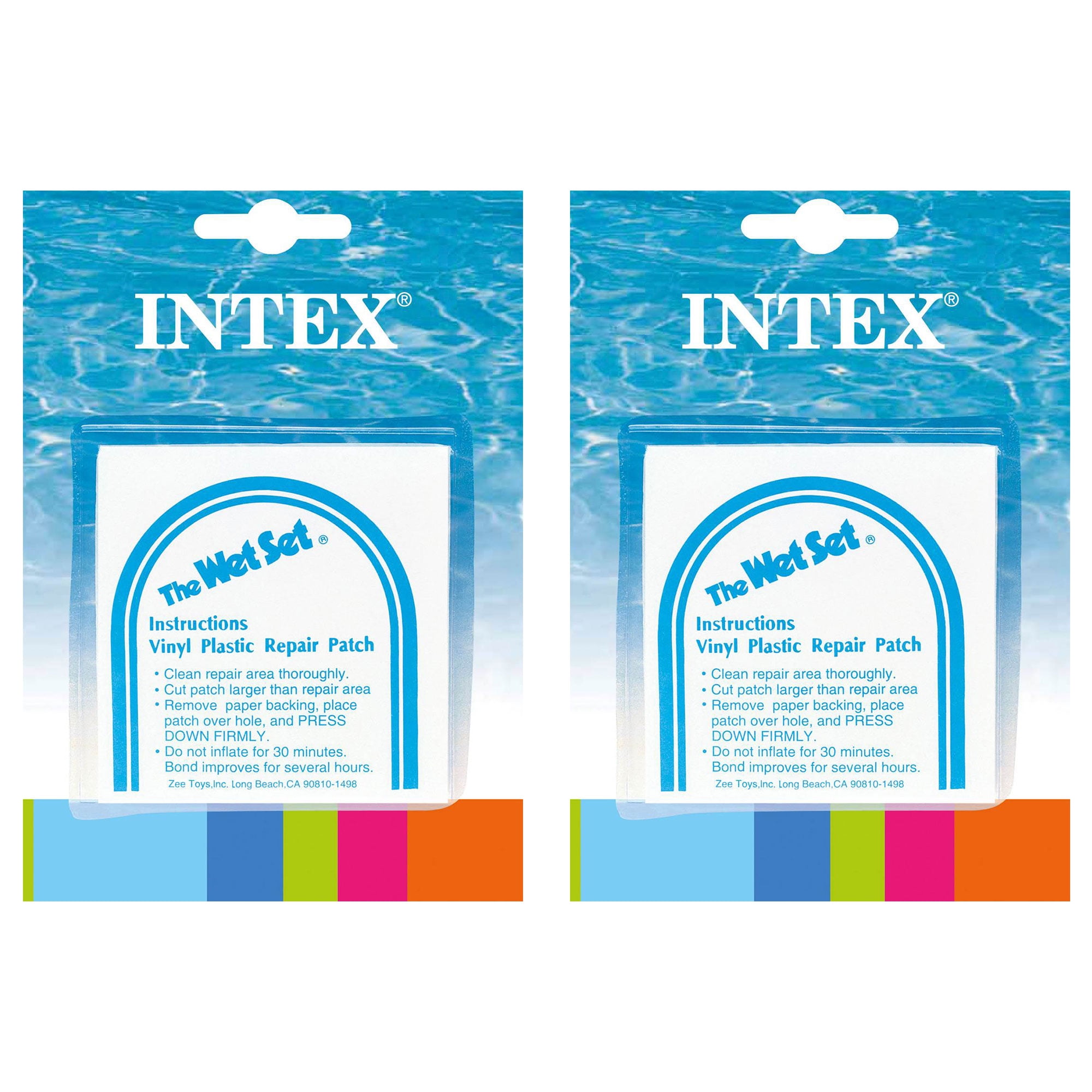 INTEX Wet Set Adhesive Vinyl Plastic Swimming Pool Tube Repair Patch ...
