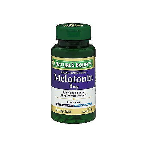 Nature's Bounty Dual Spectrum Melatonin Sleep Faster & Longer 60 ct, 2 ...
