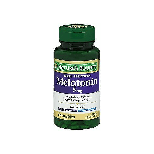Nature's Bounty Dual Spectrum Melatonin Sleep Faster & Longer 60 ct, 2 ...