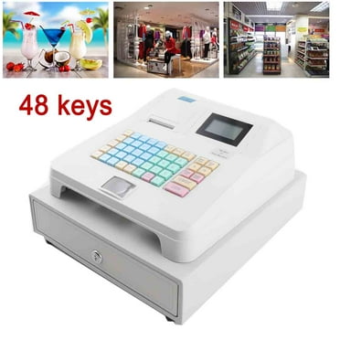 CNCEST Electronic Cash Register 48 Keys POS Casher 8 Digital LED ...