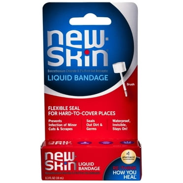 New-Skin First Aid Antiseptic Liquid Bandage - 2 Pack, Wound Treatment ...