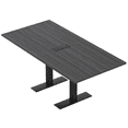 6 Person Meeting Room Set 4x6 Rectangle Table And 6 Black Mesh Chairs ...