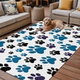 4' x 6' Outdoor Rug, Blue Paw Print Outdoor Washable Rug Large Floor ...