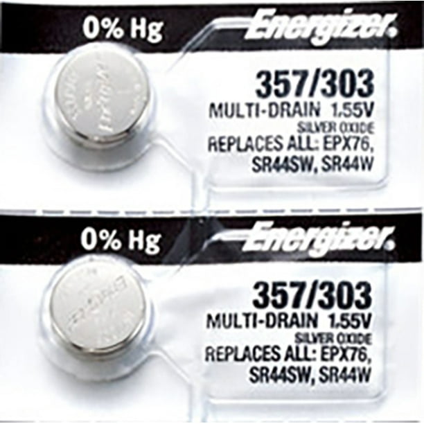 2 x Energizer 357 Watch Batteries, SR44W or 303 Battery - Walmart.ca