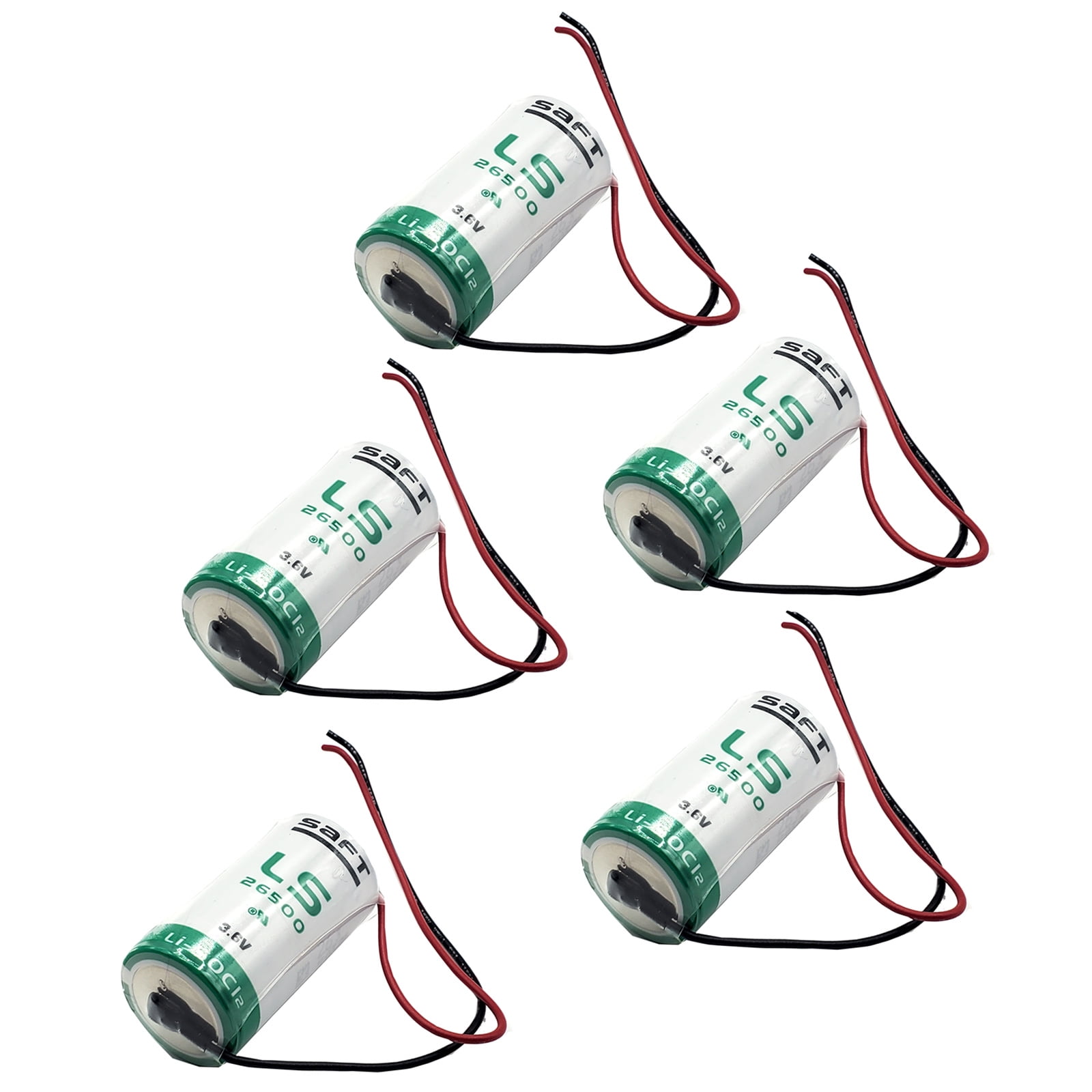 5x SAFT LS26500_WIRE Size C 3.6V 7700mAh Primary Lithium Cell - Walmart.com