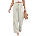 AJGRHE Wide Leg Palazzo Pants for Women Summer High Waist Flowy Loose ...