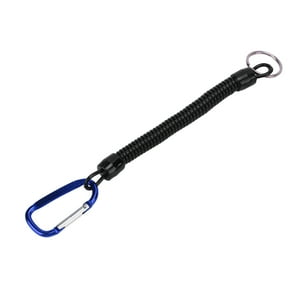 Unique Bargains Metal Coil Key Chain Strap - Cord Rope Clip - 20cm ...