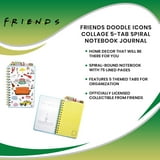 Friends Themed 5-Tab Spiral Notebook Journal with Doodle Icons, Perfect ...