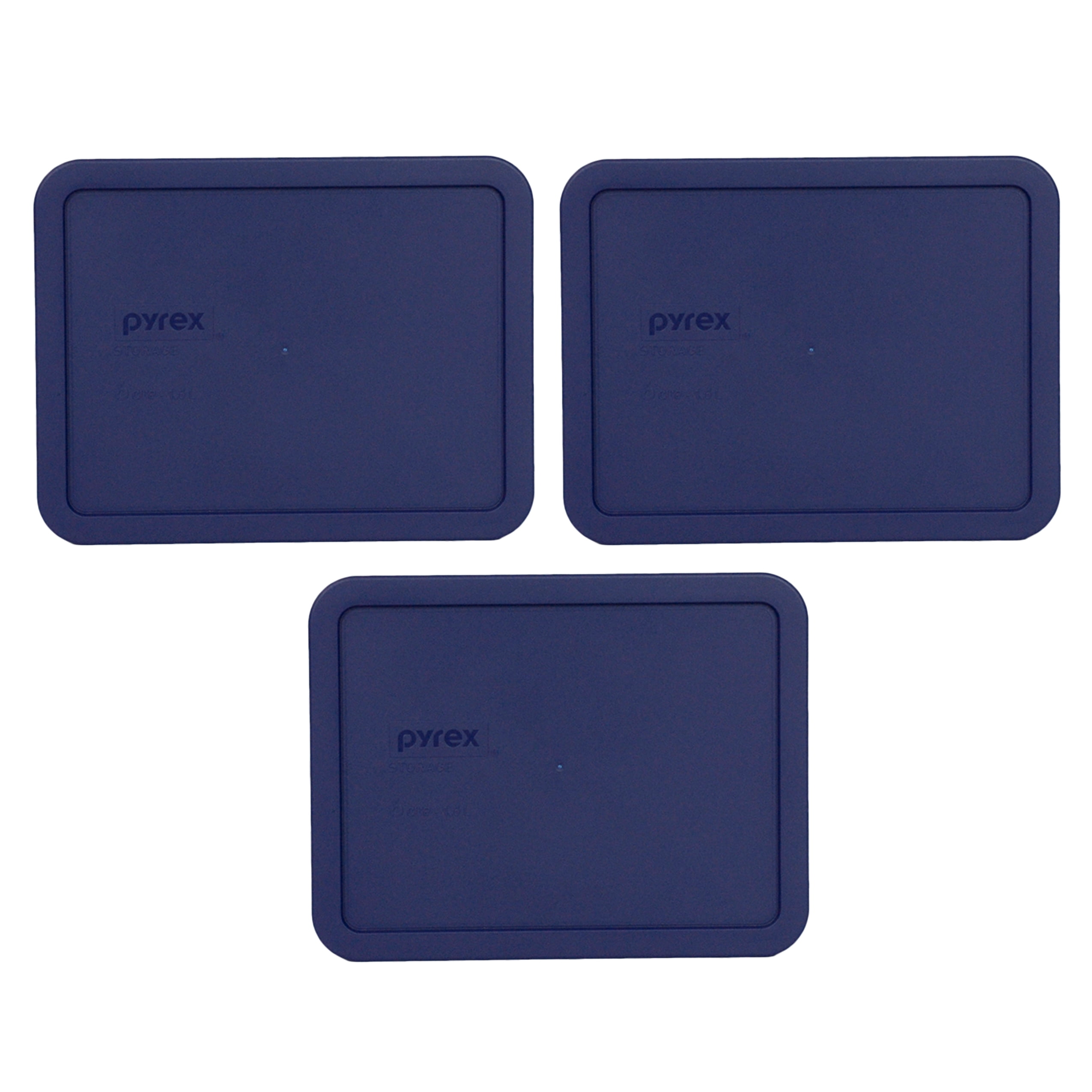 Pyrex 7211-PC Blue Rectangle Plastic Food Storage Replacement Lid (3 ...