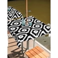 Black White Lattice Square Outdoor Tablecloth with Umbrella Hole ...