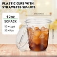 Clear Plastic Cups with Sip Lids Disposable Round Bottom Togo Cups for ...