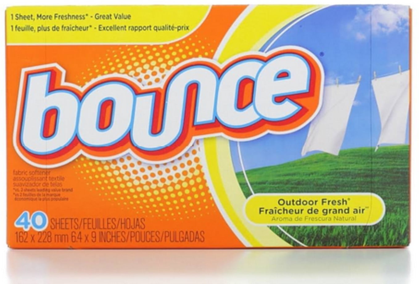 Bounce Fabric Softener Sheets, Outdoor Fresh 40 ea (Pack of 2 ...