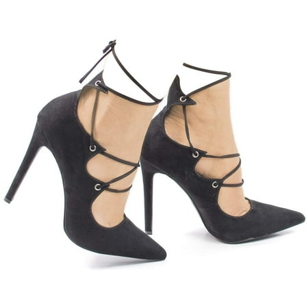 Pointed Toe Corset Lace Leg Wrap Stiletto Heel Pumps | Walmart Canada