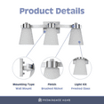 Prominence Home Fairendale 3-Light Brushed Nickel Bathroom Vanity Light ... Prominence Home Fairendale 3-Light Brushed Nickel Bathroom Vanity Light ...