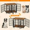 BingoPaw 2 in 1 Large Metal Dog Crate Furniture with Divider for Small ...