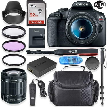 Canon EOS Rebel T7 DSLR Camera Bundle with Canon EF-S 18-55mm f/3.5-5.6 ...