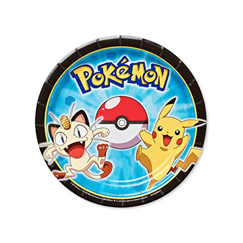 Pokemon 7" Round Plate, 8 Count, Party Supplies - Walmart.com - Walmart.com
