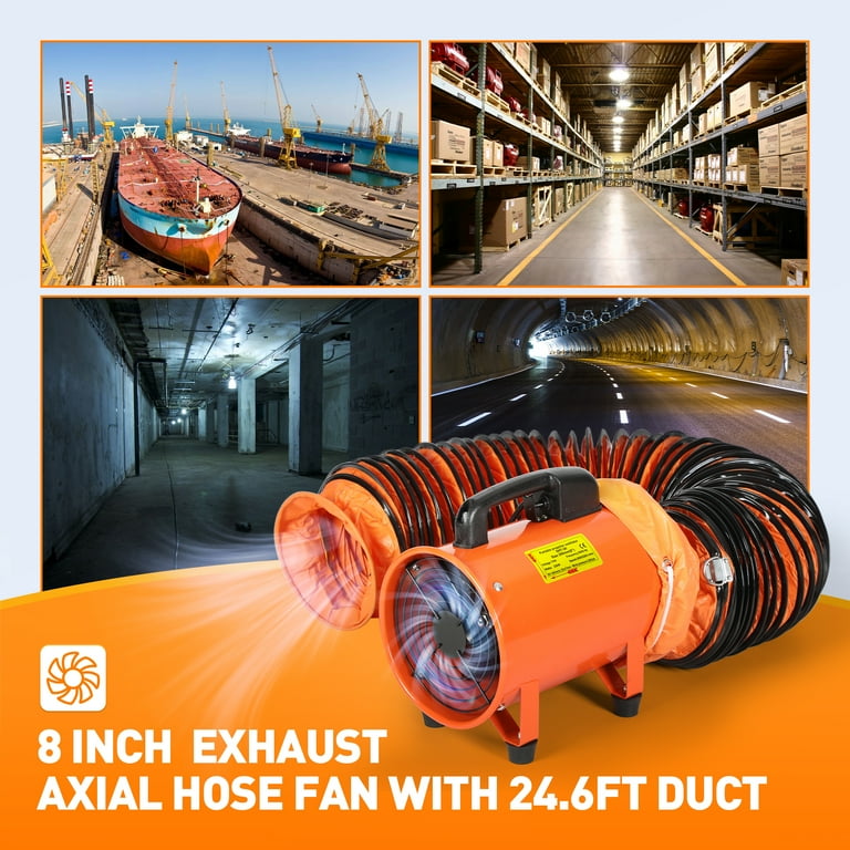 Workshop Fume Extractor With Flexible Hose VEVOR 8-Inch , 230W, 882 CFM ...