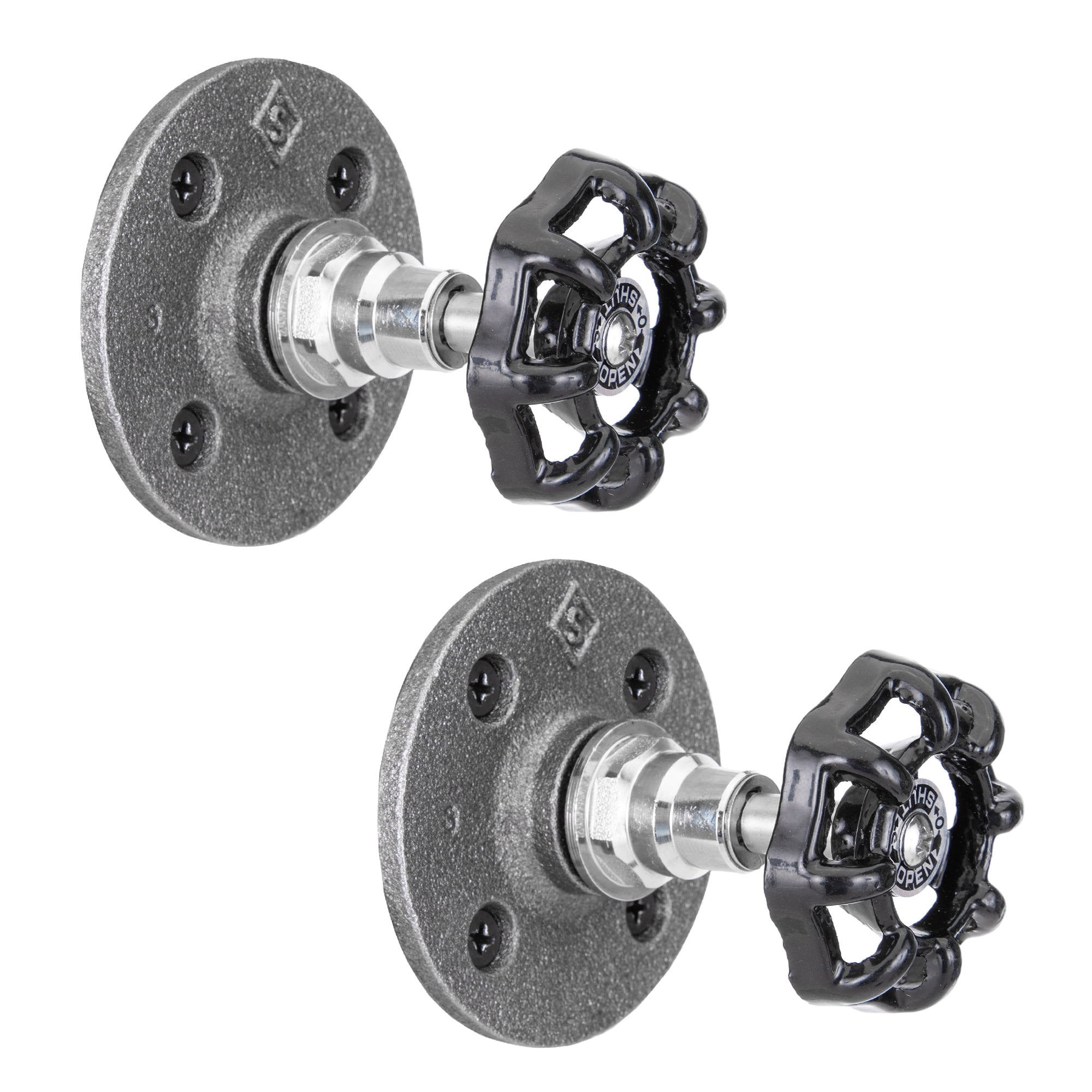 Black Industrial Spigot Wall Hook with Flange (2-Pack) - Walmart.com