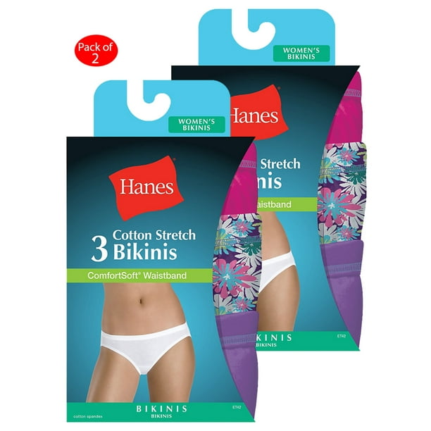 Hanes Hanes Womens Cotton Stretch Bikini With Comfort Soft