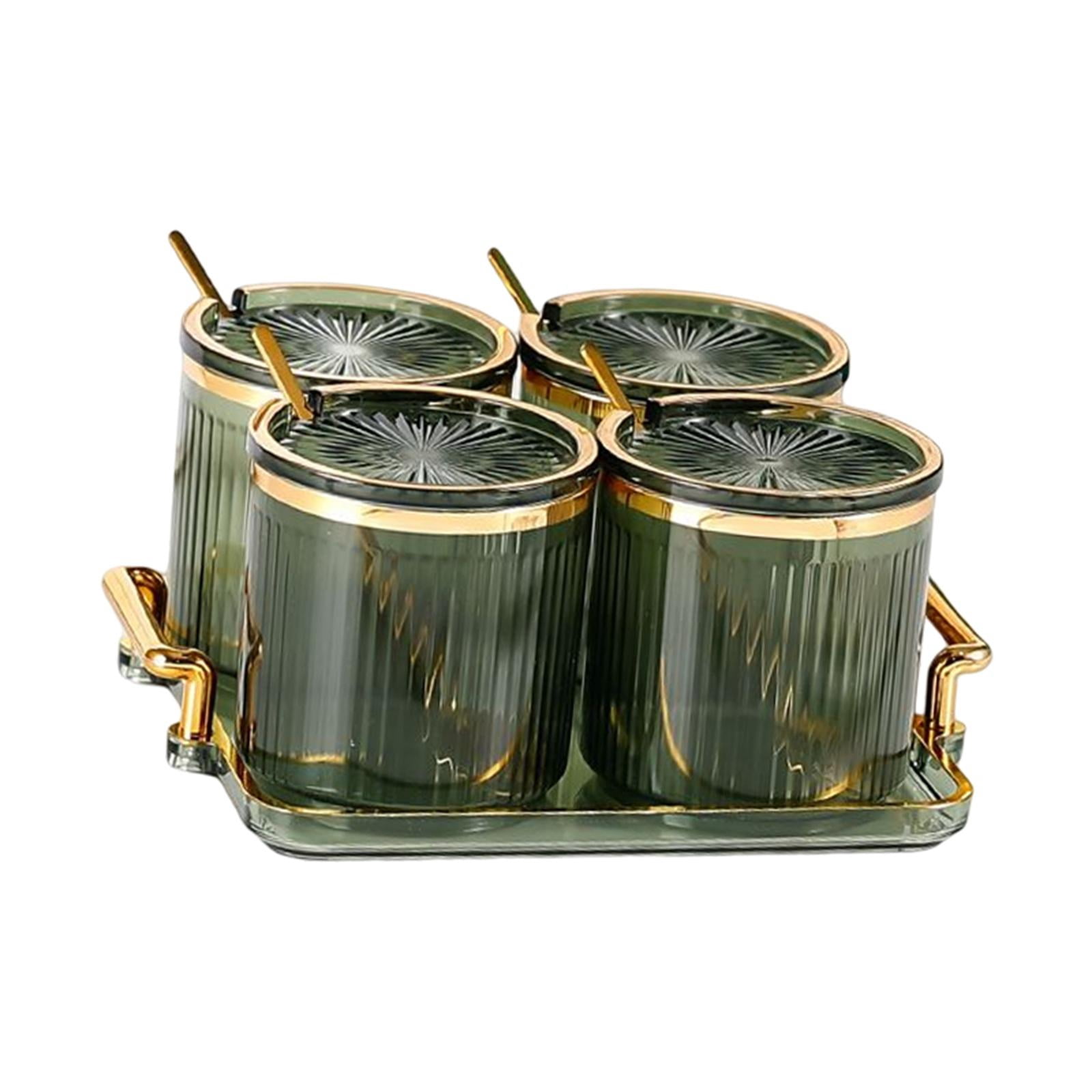 4x Spice containers Seasoning Bottle Set Seasoning Can Portable with ...