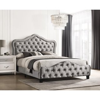 Baxton Studio Tamira Contemporary/Modern Velvet Tufted Panel Bed, Twin ...