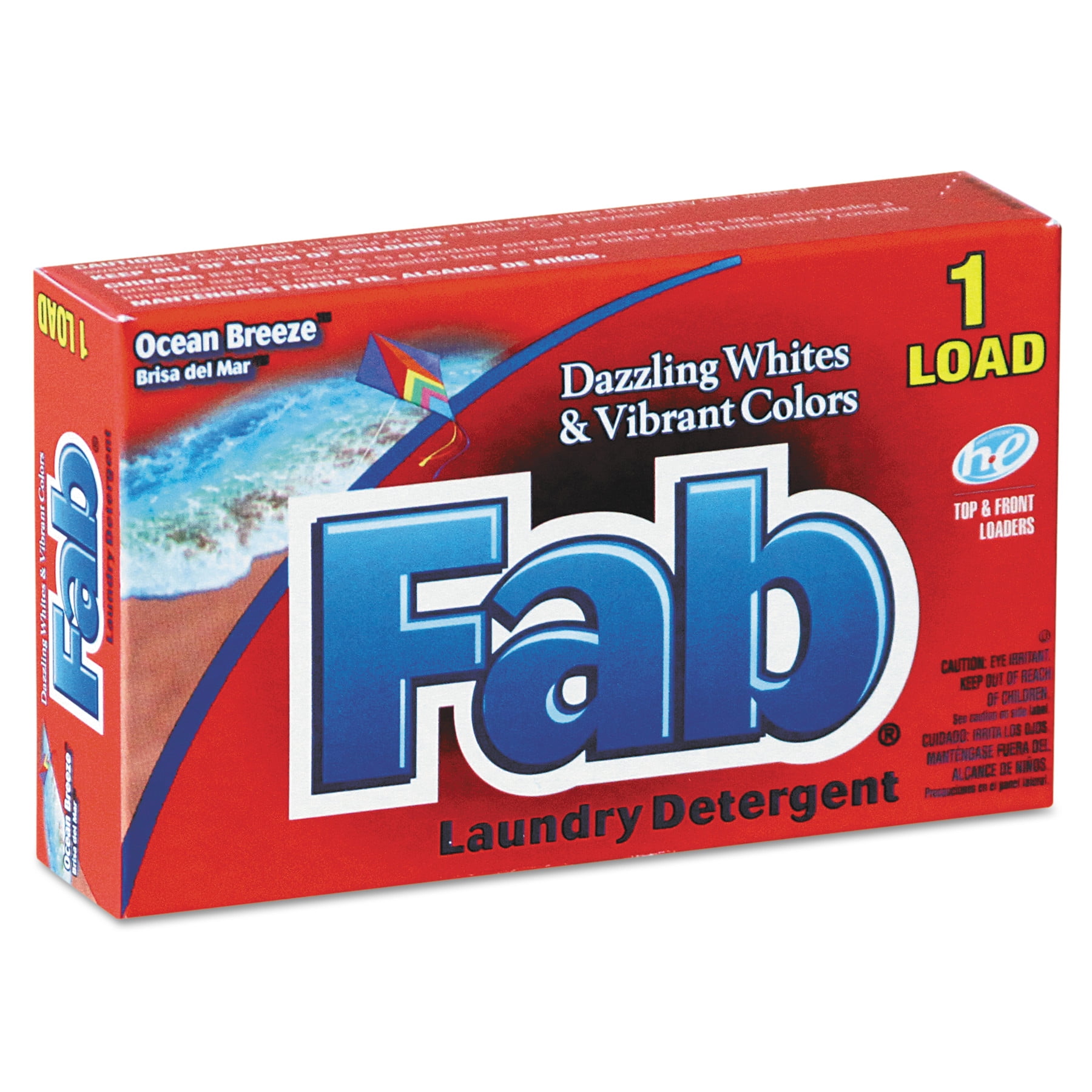 Fab Dispenser-Design HE Laundry Detergent Powder, Ocean Breeze, 1oz Box ...