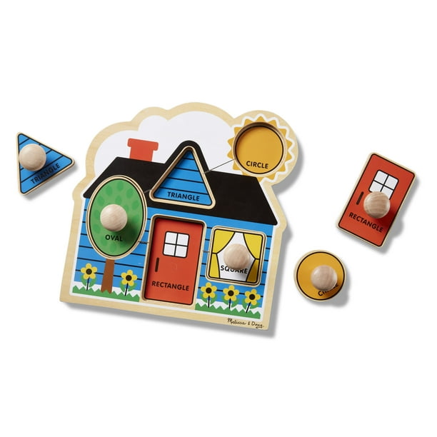 Melissa & Doug First Shapes Jumbo Knob Wooden Puzzle - Walmart.com