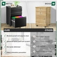 Superday Black File Cabinet 3 Drawer, Fully Assemble Metal Rolling ...