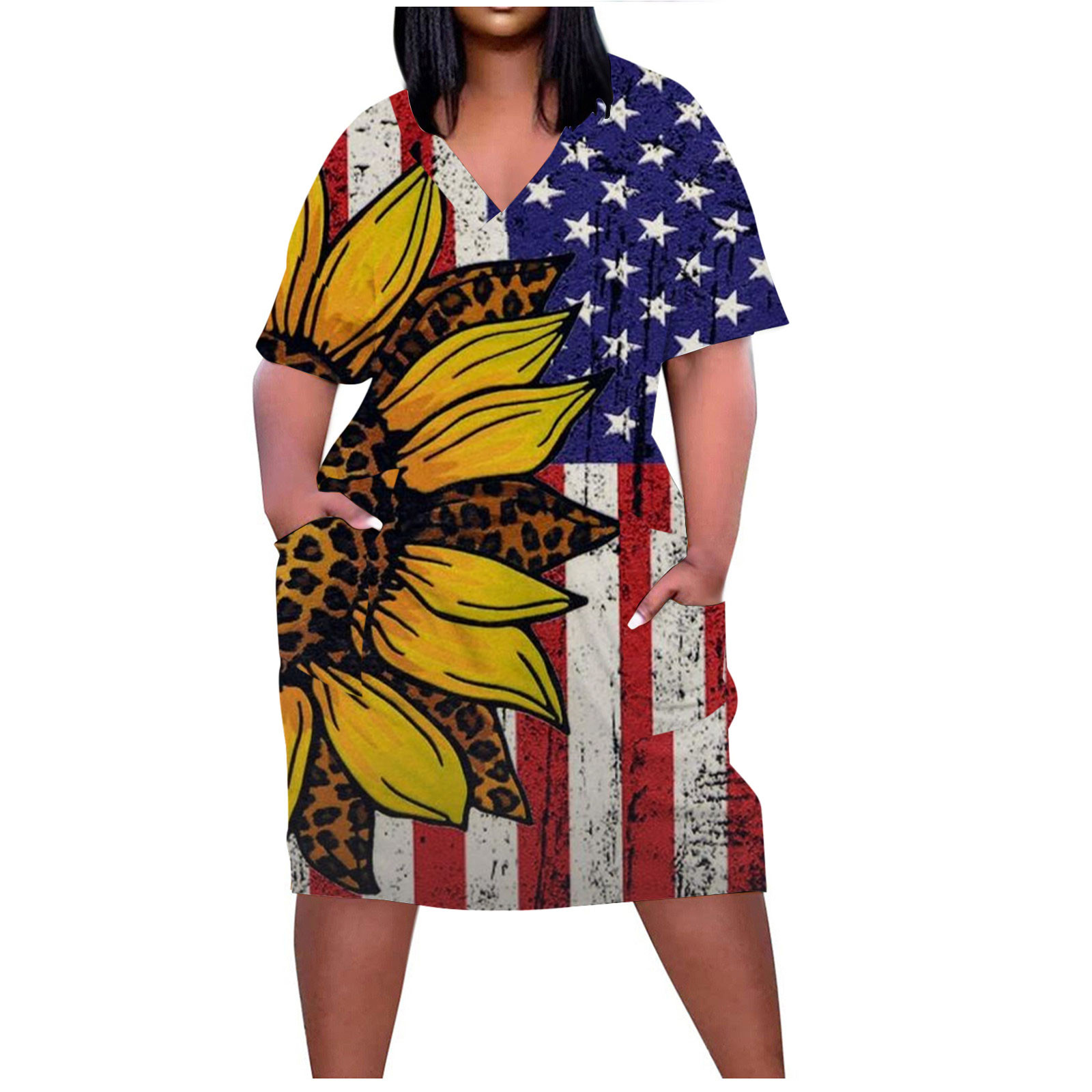 Xihbxyly Womens Maxi Dress With Pockets Independence Day Dress For xihbxyly-womens-maxi-dress-with-pockets-independence-day-dress-for