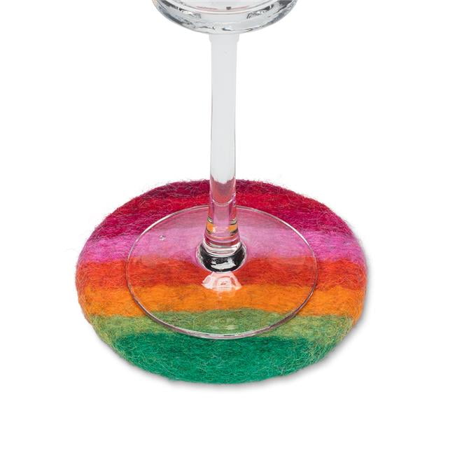 4 in. Rainbow Stripe Felt Coaster, Multi - Walmart.com