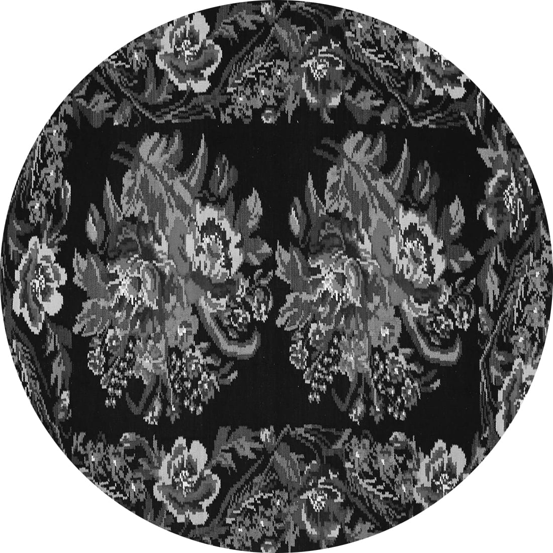 Ahgly Company Indoor Round Medallion Gray French Area Rugs, 8' Round ...