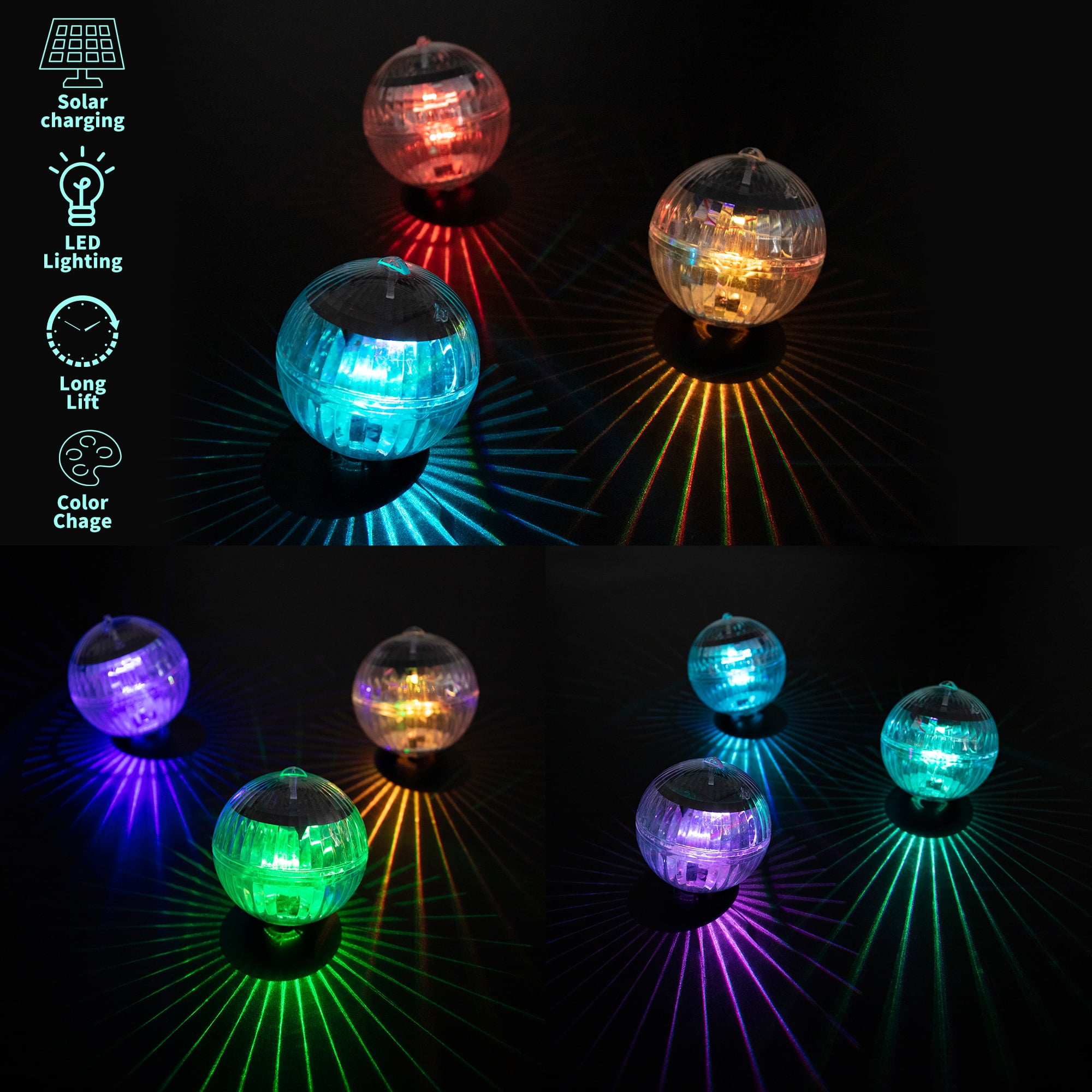 Solar Powered Floating Pond Light Colorful Solar LED Swimming Pool ...