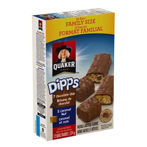Quaker Dipps Chocolate Chip And Caramel Nut Value Pack Granola Bars, 12 ...