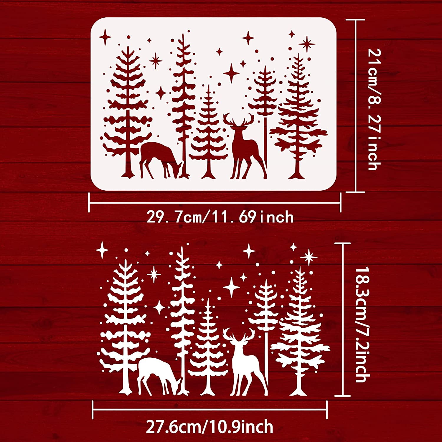 Winter Scenes Deer Stencil