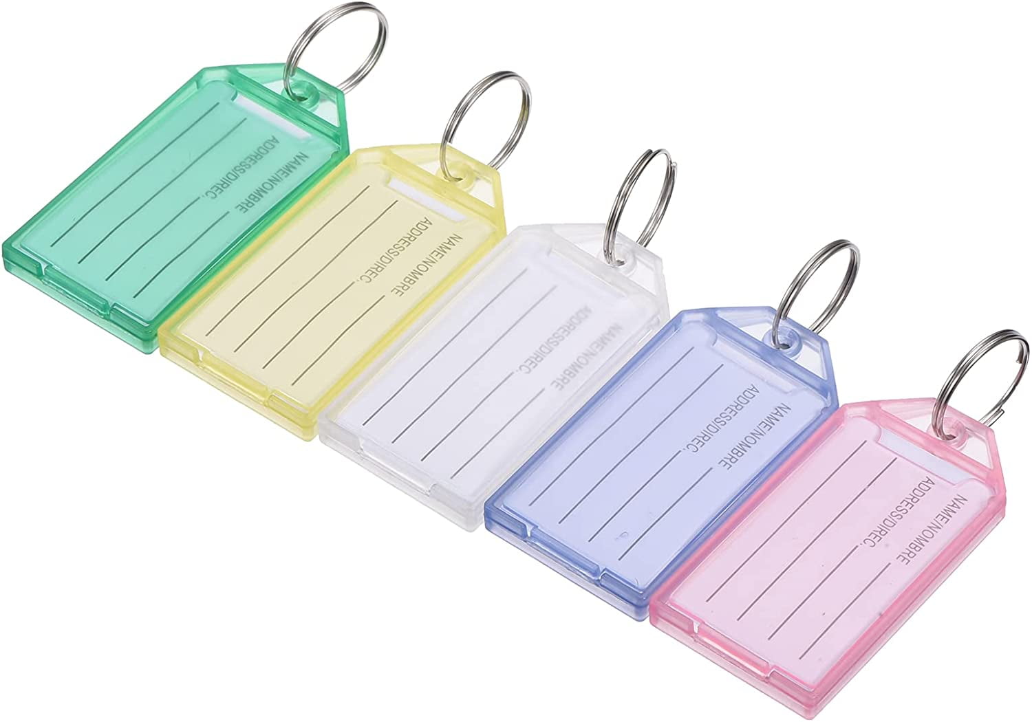 Plastic Key Tag with Split Ring, Mark Luggage Tags 56x29mm 5 Colors for ...