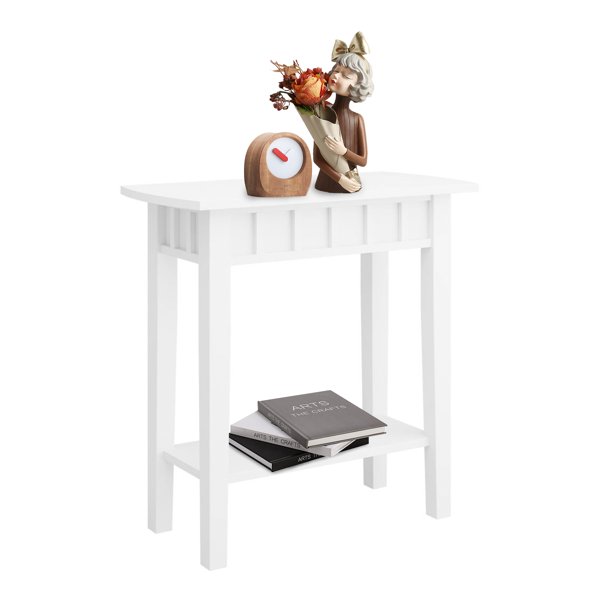 Fonirra 2-tier Rectangular Side Table, Compact Display Table Multipurpose End Table for Bedroom ...